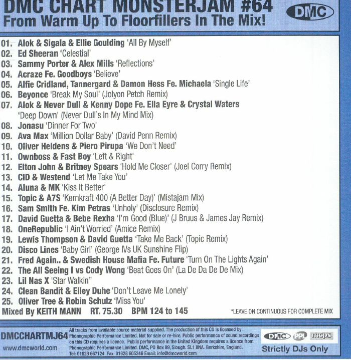 VARIOUS - DMC Chart Monsterjam #64 (Strictly DJ Only) CD at Juno Records.