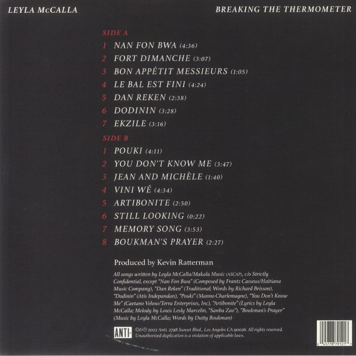 Leyla McCALLA - Breaking The Thermometer Vinyl at Juno Records.