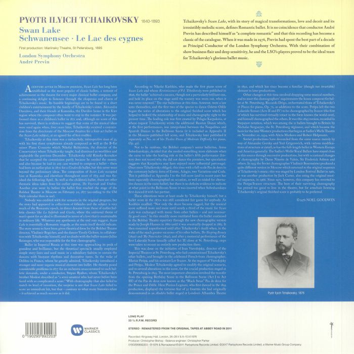 Pyotr Ilyich TCHAIKOVSKY/LONDON SYMPHONY ORCHESTRA/ANDRE PREVIN - Tchaikovsky: Swan Lake Vinyl ...