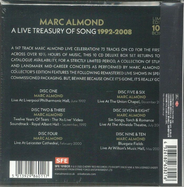 Marc ALMOND - A Live Treasury Of Song 1992-2008 (Japanese Edition) CD ...