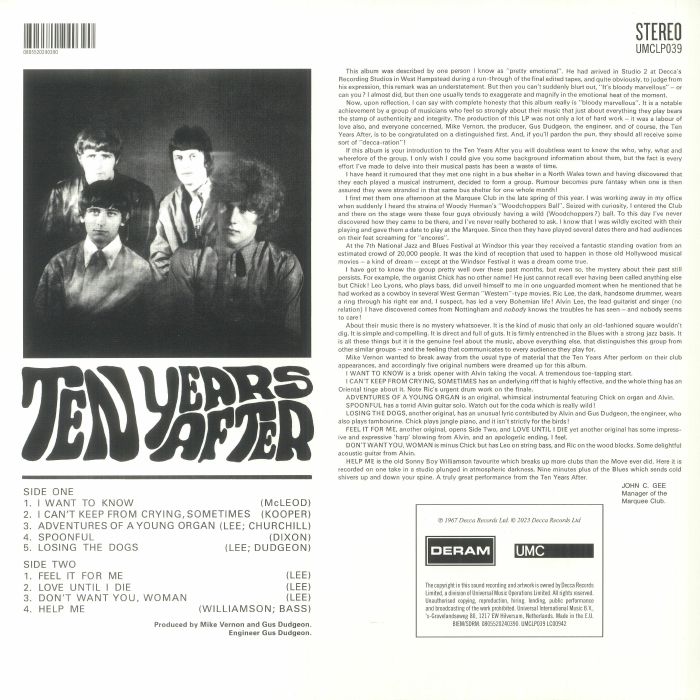 TEN YEARS AFTER - Ten Years After (reissue) Vinyl at Juno Records.