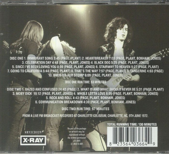 LED ZEPPELIN - Charlotte 1972: The Carolina Broadcast CD at Juno Records.