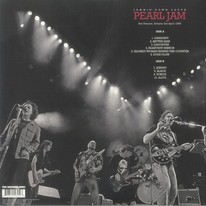 PEARL JAM - Jammin' Down South: Fox Theatre Atlanta 3rd April 1994 ...