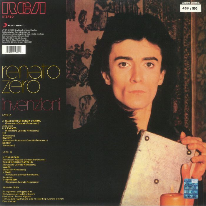 RENATO ZERO - Invenzioni (reissue) Vinyl at Juno Records.