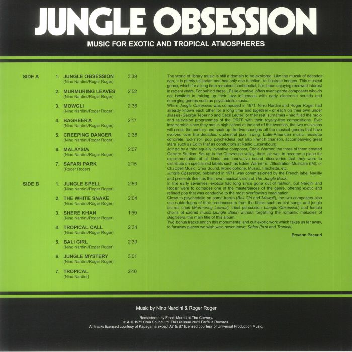 NINO NARDINI/ROGER ROGER - Jungle Obsession (50th Anniversary Edition ...