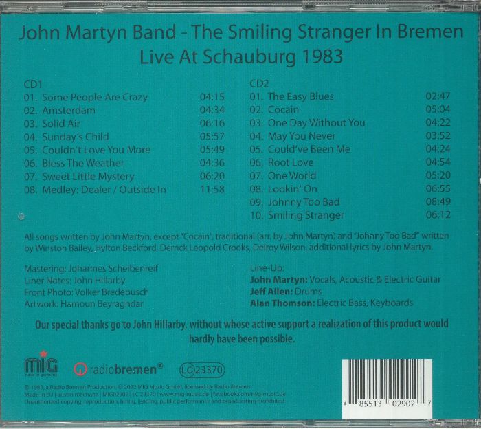 JOHN MARTYN BAND - The Smiling Stranger In Bremen: Live At Schauburg ...