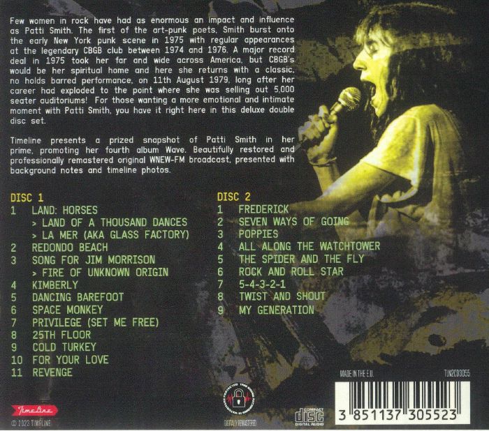 Patti SMITH - CBGB New York 1979 CD at Juno Records.
