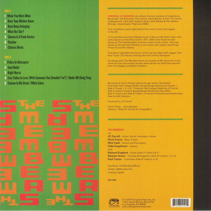 The MEMBERS - Version Vinyl at Juno Records.