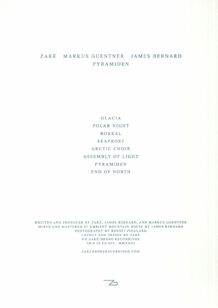 ZAKE/MARKUS GUENTNER/JAMES BERNARD - Pyramiden CD at Juno Records.