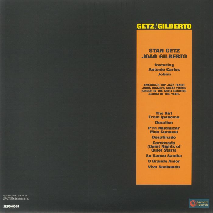 Stan GETZ/JOAO GILBERTO feat ANTONIO CARLOS JOBIM - Getz/Gilberto Vinyl ...