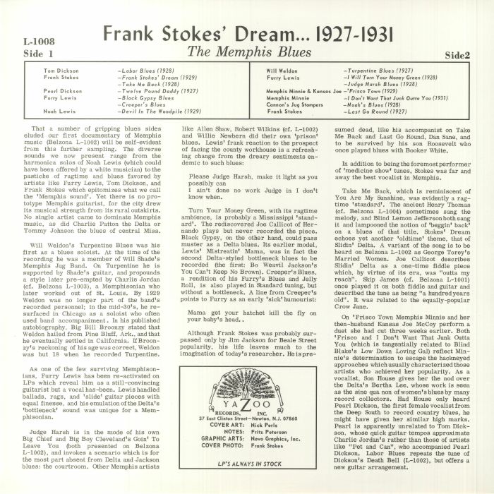 Frank STOKES/VARIOUS - The Memphis Blues 1927-1931 Vinyl at Juno Records.