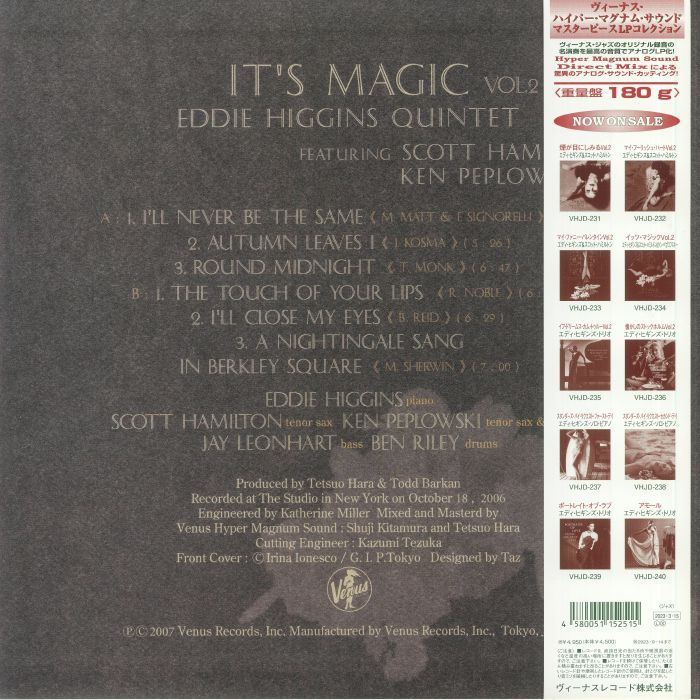 EDDIE HIGGINS QUINTET feat SCOTT HAMILTON/KEN PEPLOWSKI - It's Magic ...
