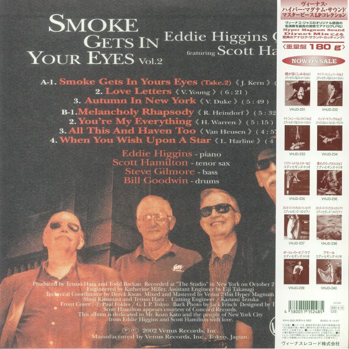 EDDIE HIGGINS QUARTET feat SCOTT HAMILTON - Smoke Gets In Your Eyes Vol 2 (Japanese Edition ...