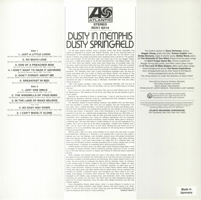 DUSTY SPRINGFIELD - Dusty In Memphis (reissue) Vinyl at Juno Records.