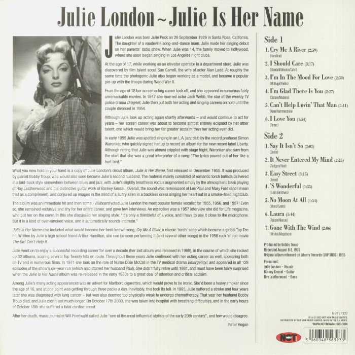 JULIE LONDON - Julie Is Her Name (reissue) Vinyl at Juno Records.