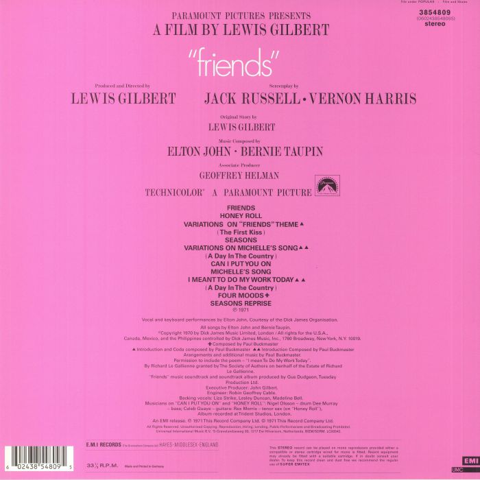 Elton JOHN - Friends (Soundtrack) Vinyl at Juno Records.