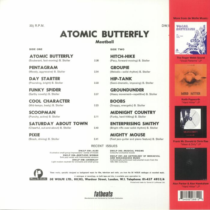 MEATBALL - Atomic Butterfly Vinyl at Juno Records.