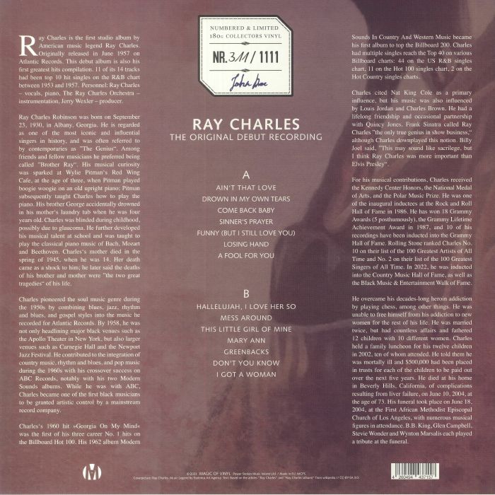 Ray CHARLES - The Original Debut Recording Vinyl at Juno Records.