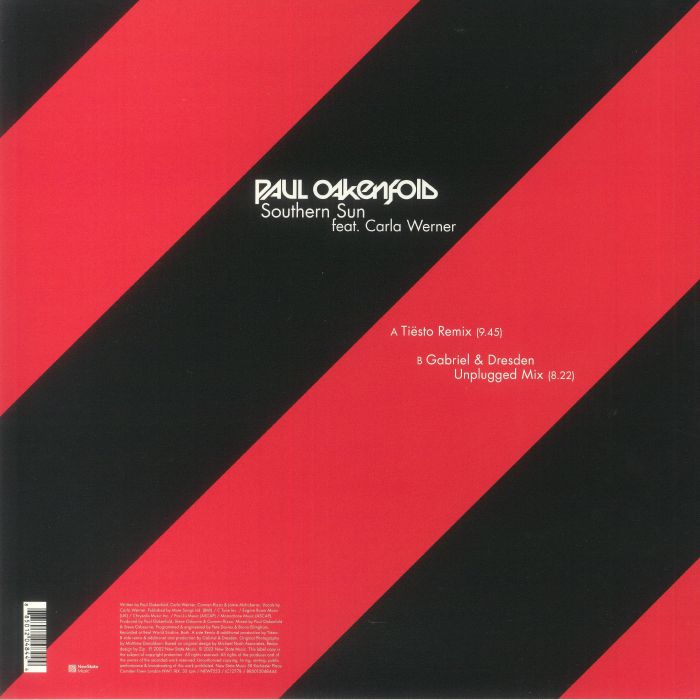 Paul OAKENFOLD feat CARLA WERNER - Southern Sun Remixes Vinyl at Juno ...