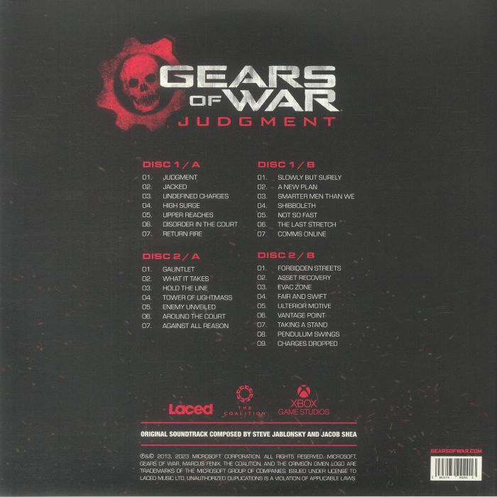 Steve JABLONSKY/JACOB SHEA - Gears Of War: Judgment (Soundtrack) Vinyl ...