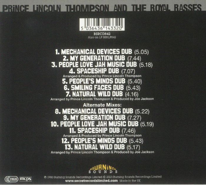 Prince Lincoln THOMPSON/THE ROYAL RASSES - God Sent Dub CD at Juno Records.