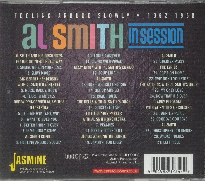 Al SMITH/VARIOUS - In Session 1952-1958 Fooling Around Slowly (mono) CD ...