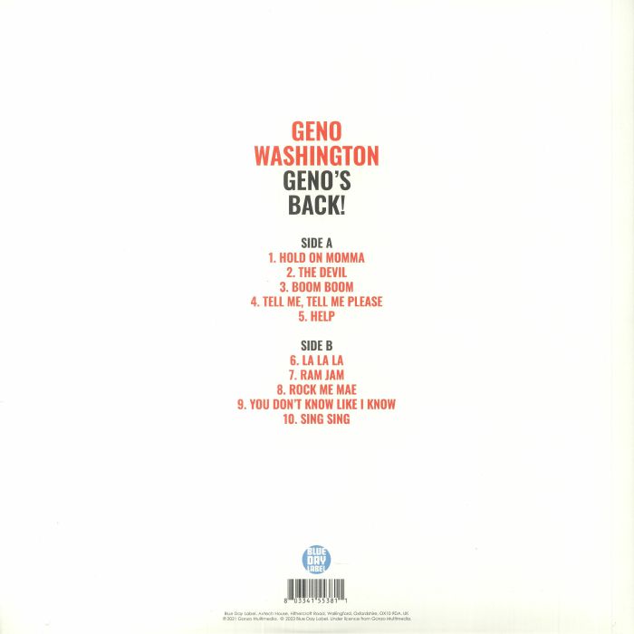 GENO WASHINGTON - Geno s Back Vinyl at Juno Records.