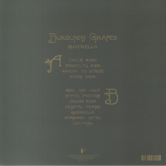 BURGUNDY GRAPES - Quadrella Vinyl at Juno Records.