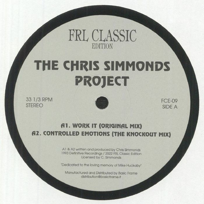 The CHRIS SIMMONDS PROJECT - Work It (reissue) Vinyl at Juno Records.