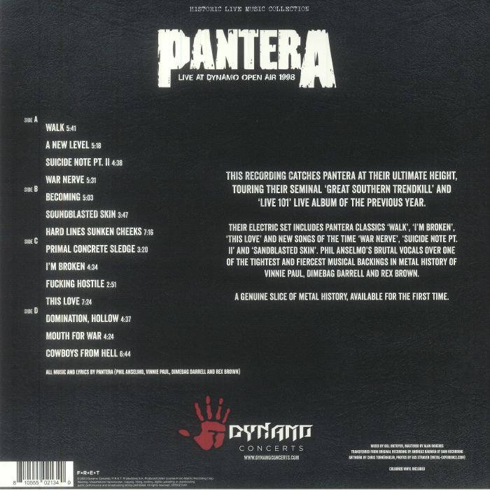 PANTERA - Live At Dynamo Open Air 1998 (reissue) Vinyl at Juno Records.
