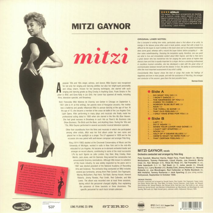 Mitzi GAYNOR - Mitzi (reissue) Vinyl at Juno Records.