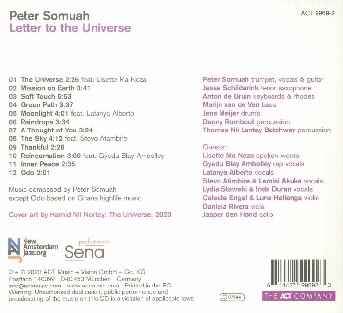 Peter SOMUAH - Letter To The Universe CD at Juno Records.
