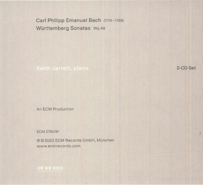 Carl Philipp Emanuel BACH/KEITH JARRETT - Wurttemberg Sonatas CD at ...