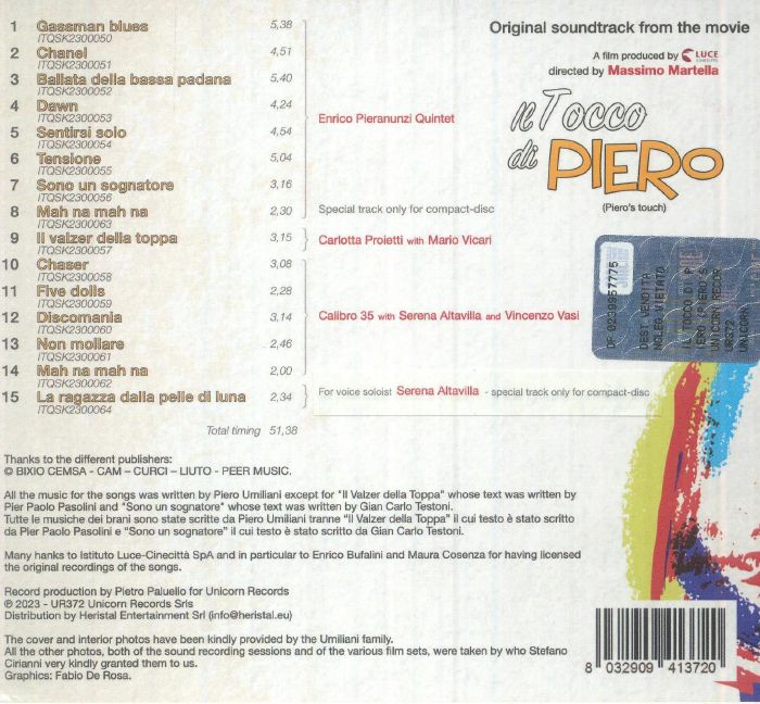 Piero UMILIANI/VARIOUS - Il Tocco Di Piero (Soundtrack) CD at Juno Records.