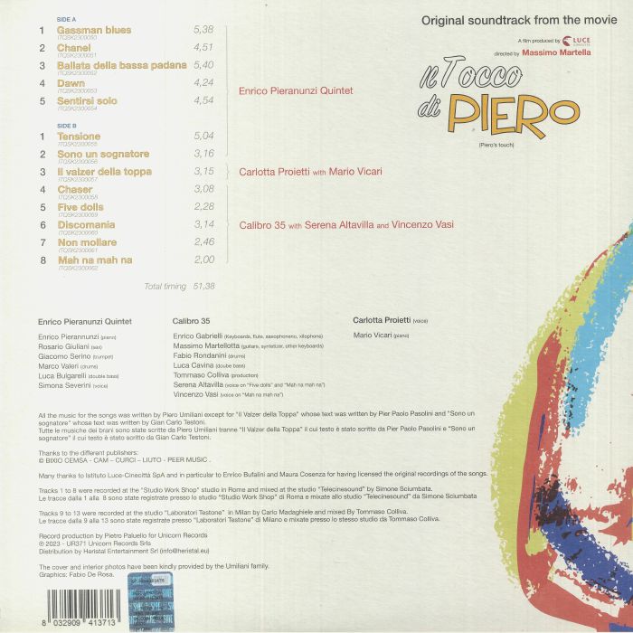 Piero UMILIANI/ENRICO PIERANUNZI QUINTET - Il Tocco Di Piero (Soundtrack) Vinyl at Juno Records.