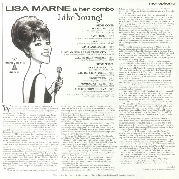Lisa MARNE & HER COMBO - Like Young! (mono) Vinyl at Juno Records.