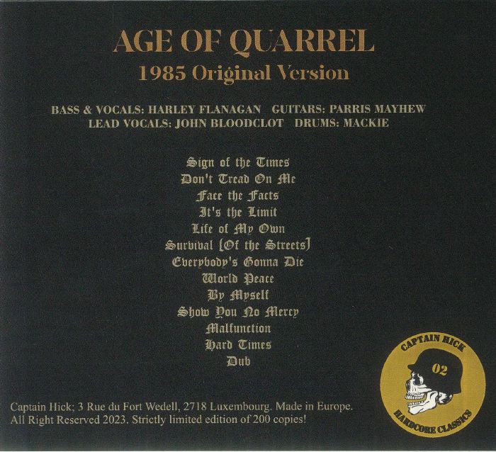 CRO MAGS - The Age Of Quarrel: 1985 Original Version CD at Juno Records.
