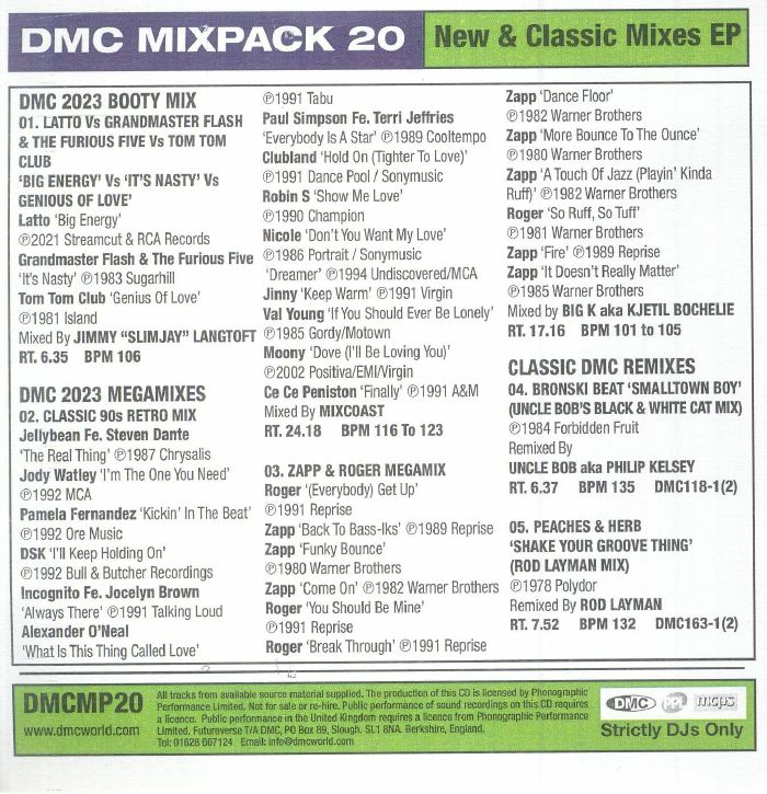 VARIOUS - DMC Mixpack EP 20: New & Classic DMC Mixes & Remixes For ...