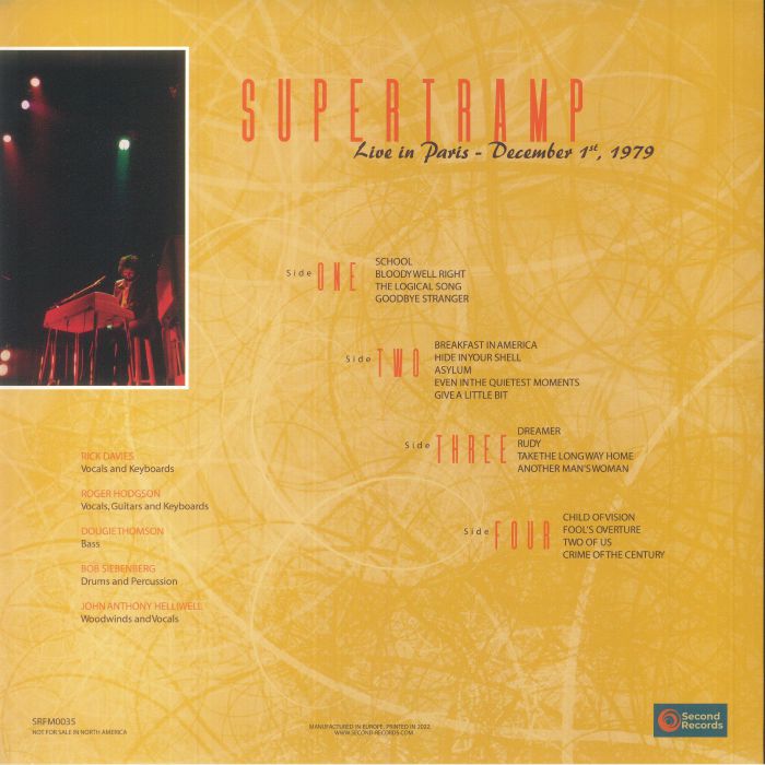 SUPERTRAMP - Live In Paris December 1st 1979 Vinyl at Juno Records.