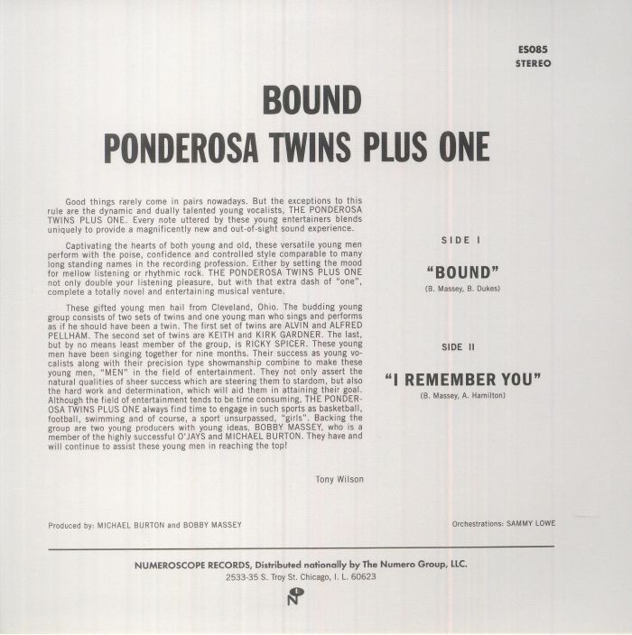 PONDEROSA TWINS PLUS ONE - Bound Vinyl at Juno Records.