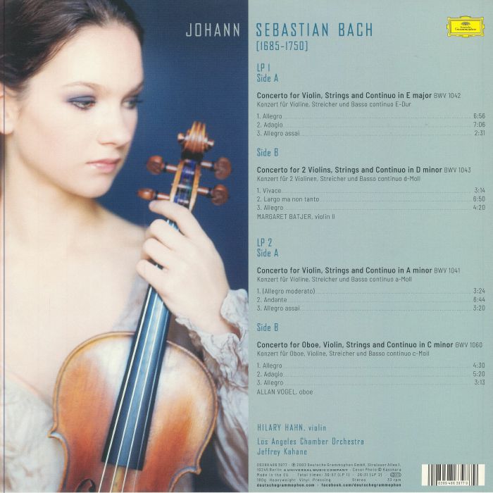 Johann Sebastian BACH/HILARY HANN/JEFFREY KAHANE/LOS ANGELES CHAMBER ...
