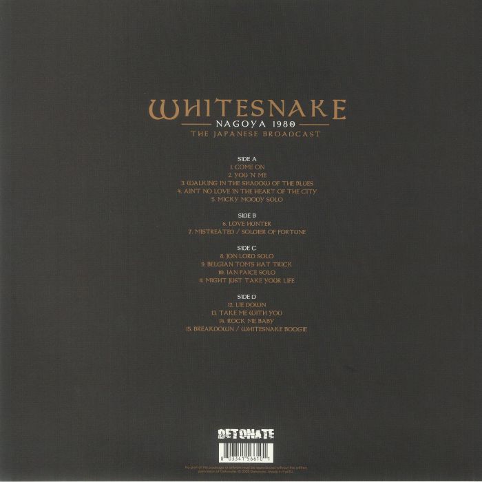 WHITESNAKE - Nagoya 1980 The Japanese Broadcast Vinyl at Juno Records.
