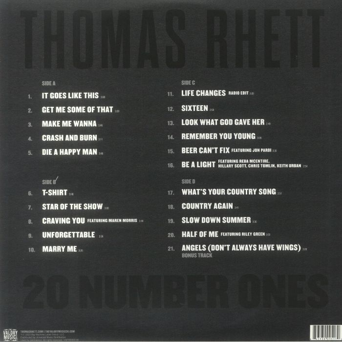 Thomas RHETT - 20 Number Ones Vinyl at Juno Records.