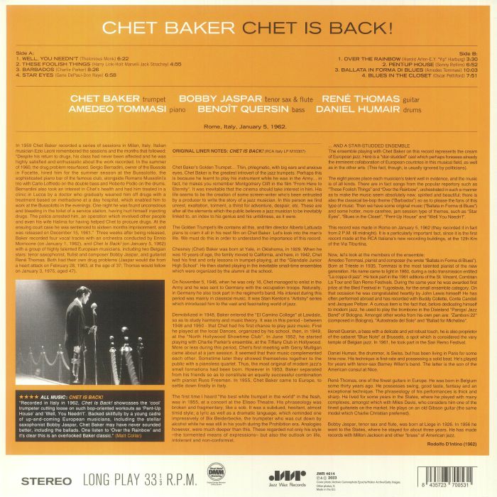 Chet BAKER - Chet Is Back! (Collector s Edition) Vinyl at Juno Records.