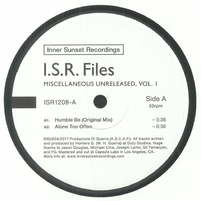 ISR FILES - Miscellaneous Unreleased Vol I Vinyl at Juno Records.