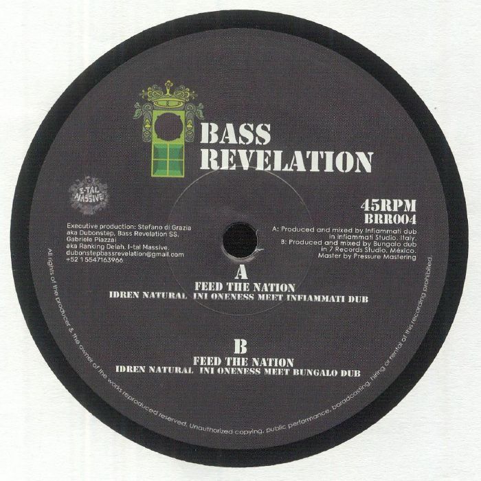IDREN NATURAL meets INFLAMMATI DUB/BUNGALO DUB - Feed The Nation Vinyl ...