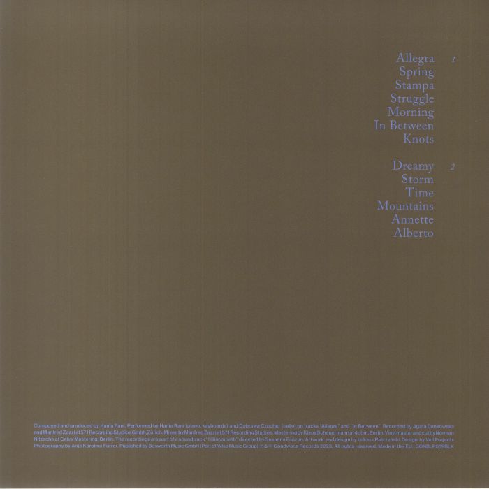 Hania RANI - On Giacometti (reissue) Vinyl at Juno Records.