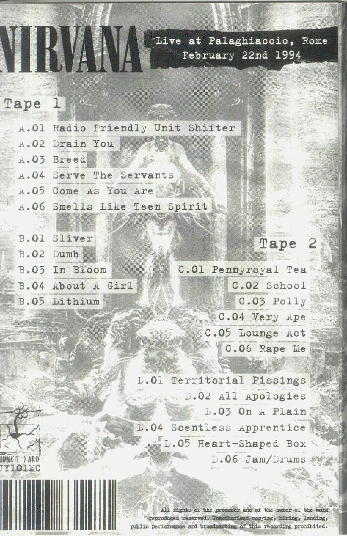 NIRVANA - Live At Palaghiaccio Rome February 22nd 1994 Vinyl at Juno ...