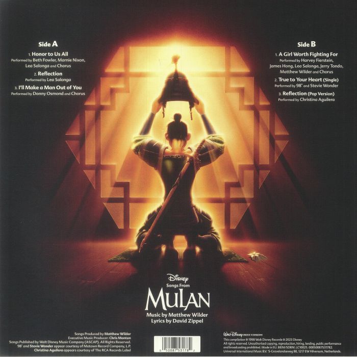 Matthew WILDER/DAVID ZIPPEL - Songs From Mulan (Soundtrack) Vinyl at ...