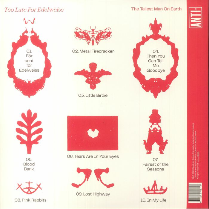 The TALLEST MAN ON EARTH - Too Late For Edelweiss Vinyl at Juno Records.